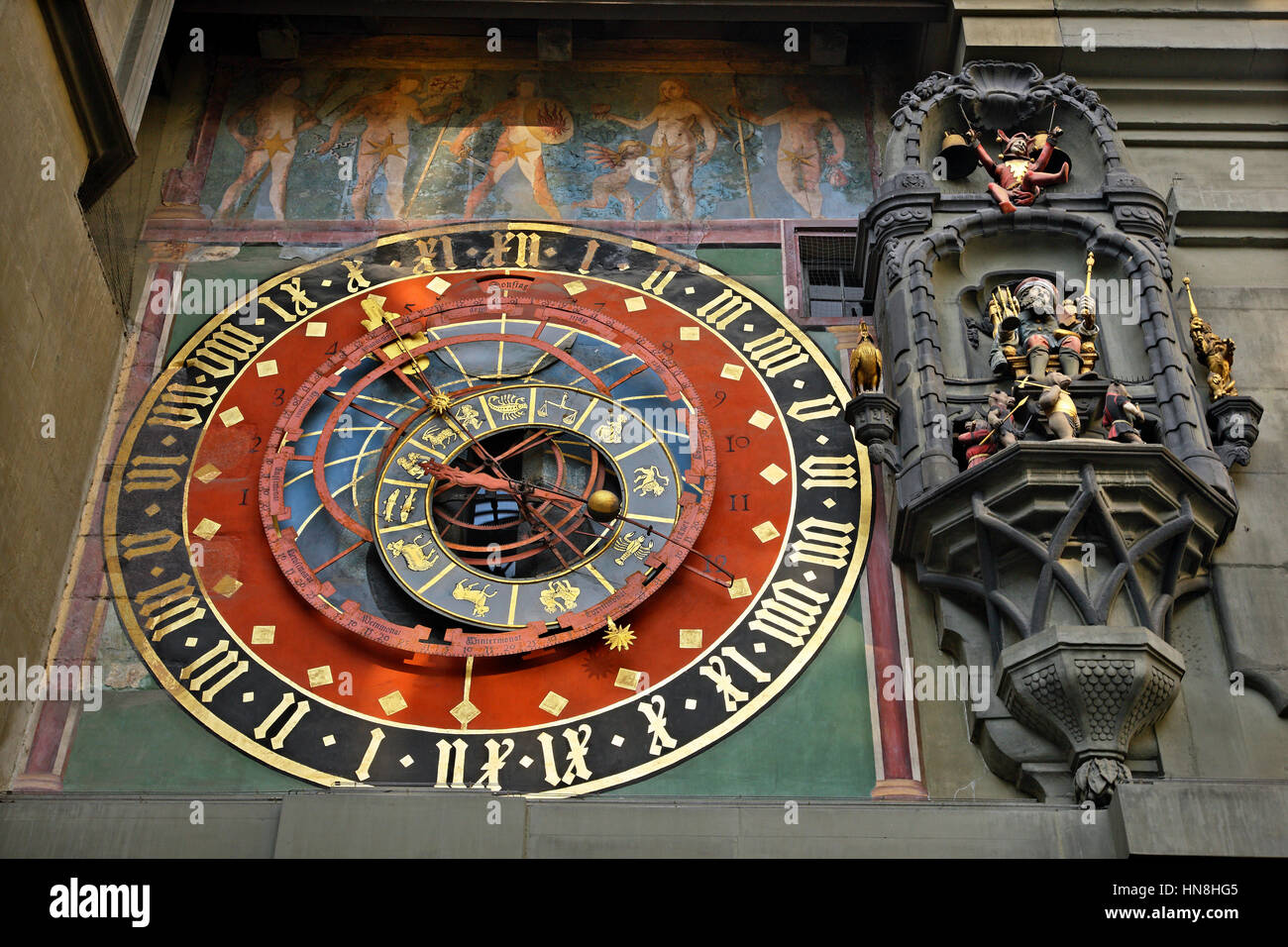 the Zytglogge, the famous clock tower of the Old Town (Altstadt) of ...