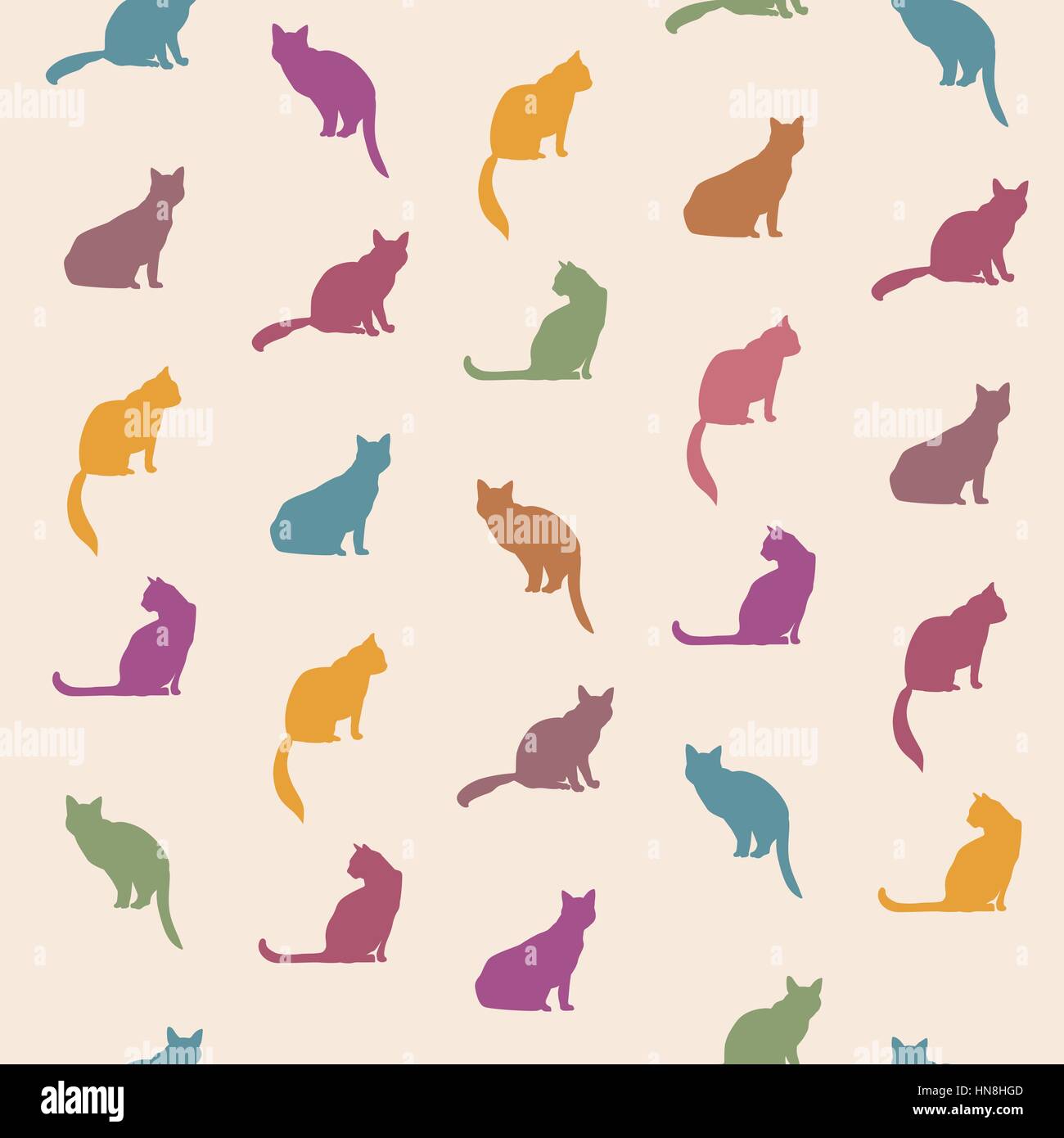 Cat seamless pattern. Pets vector background Stock Vector Image & Art ...