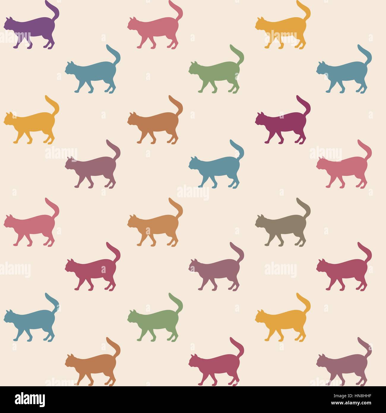 Cat seamless pattern. Pets vector background Stock Vector Image & Art ...
