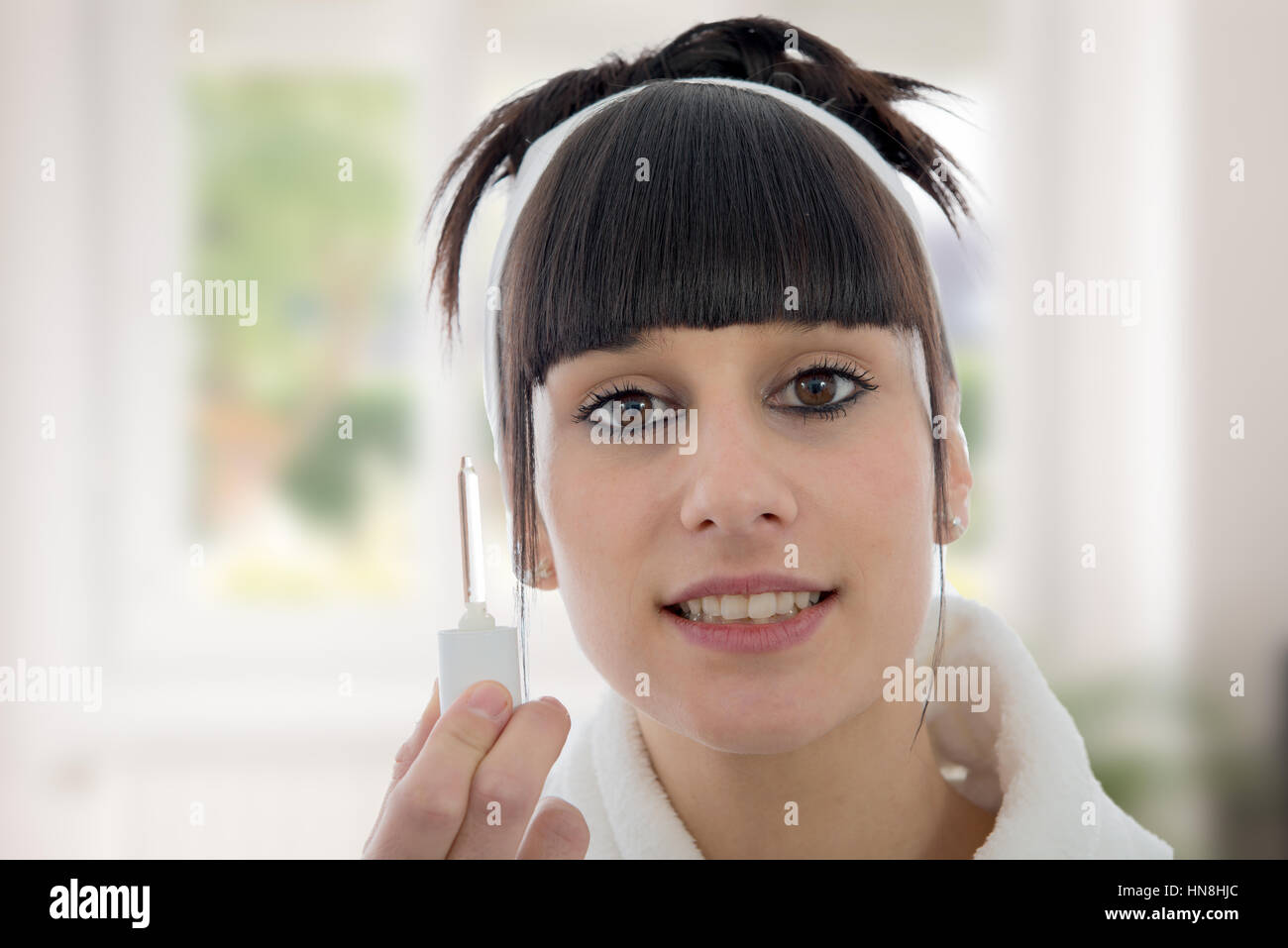 Girl in dressing gown hi-res stock photography and images - Alamy