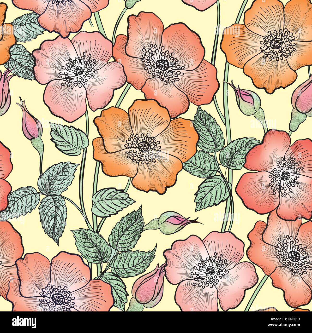 Floral seamless pattern. Flower rose background. Floral seamless ...