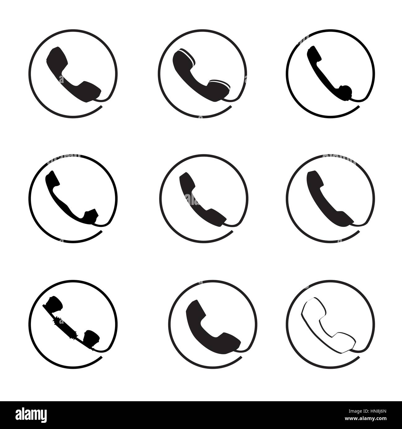 phone icon set Stock Vector Image & Art - Alamy