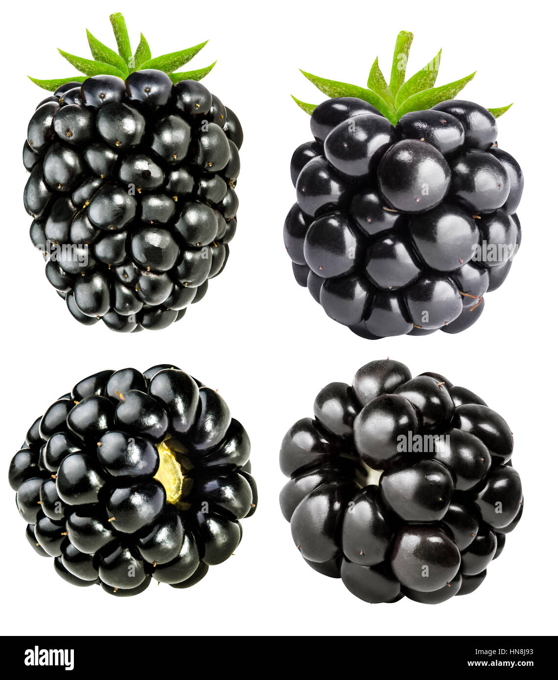 blackberries isolated on white background with clipping path Stock ...
