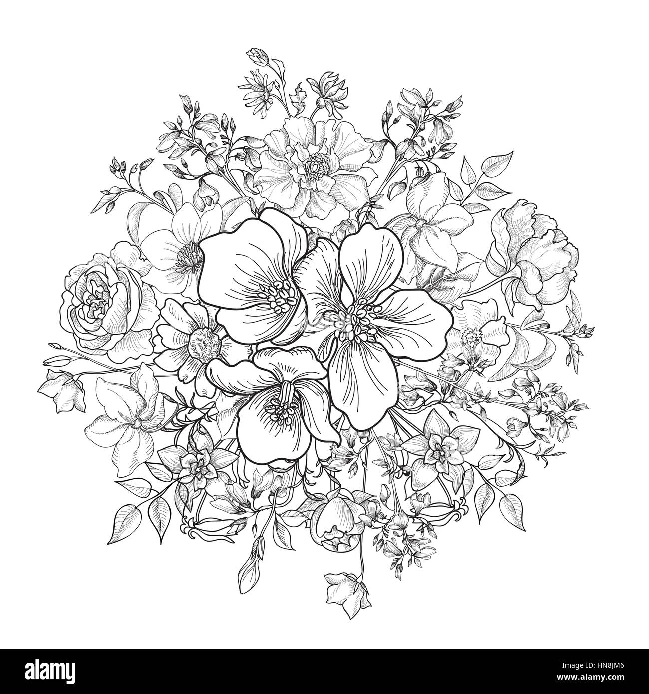 Flower etching hi-res stock photography and images - Alamy