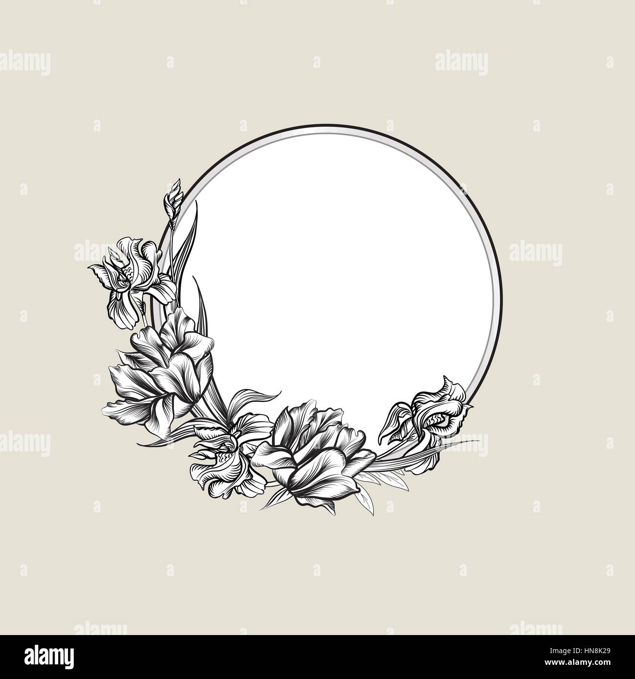 Vintage Floral Round Border