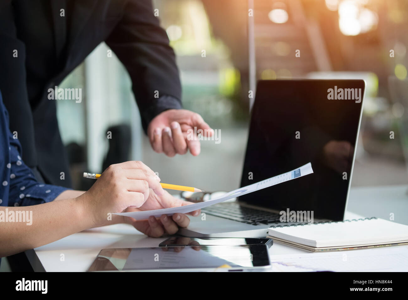 Closeup of Business office life work is a recommendation concept with ...
