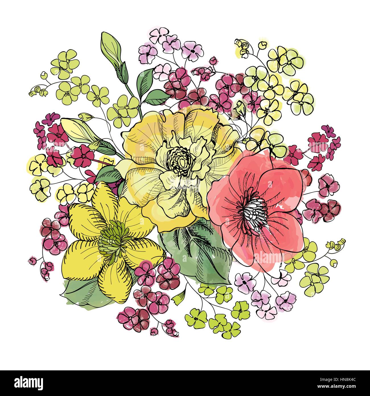 Flower bouquet. Floral frame Stock Vector Image & Art - Alamy