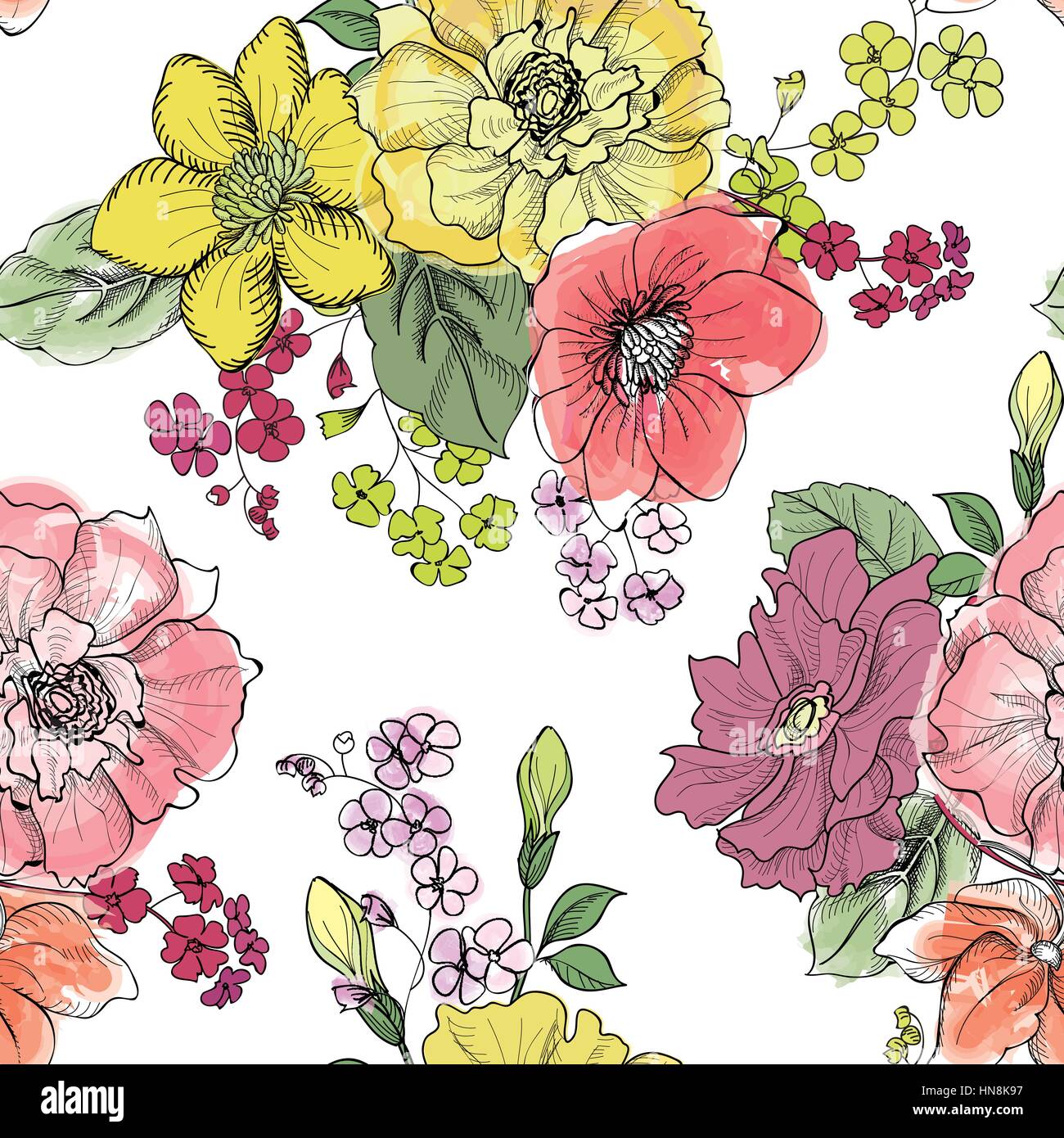 Floral seamless background Flower pattern Stock Vector Image & Art - Alamy