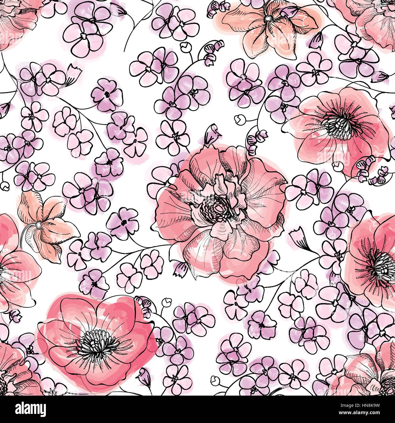 Floral seamless background Flower pattern Stock Vector Image & Art - Alamy