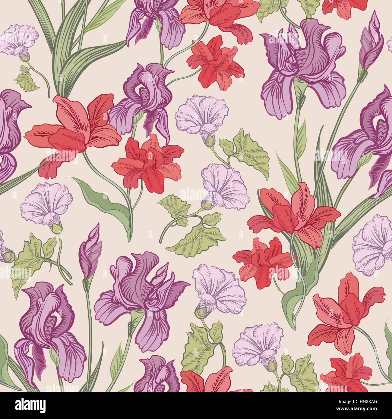 Floral seamless background. Flower pattern Stock Vector Image & Art - Alamy