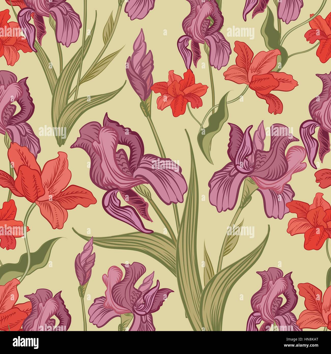 Floral seamless background. Flower pattern Stock Vector Image & Art - Alamy