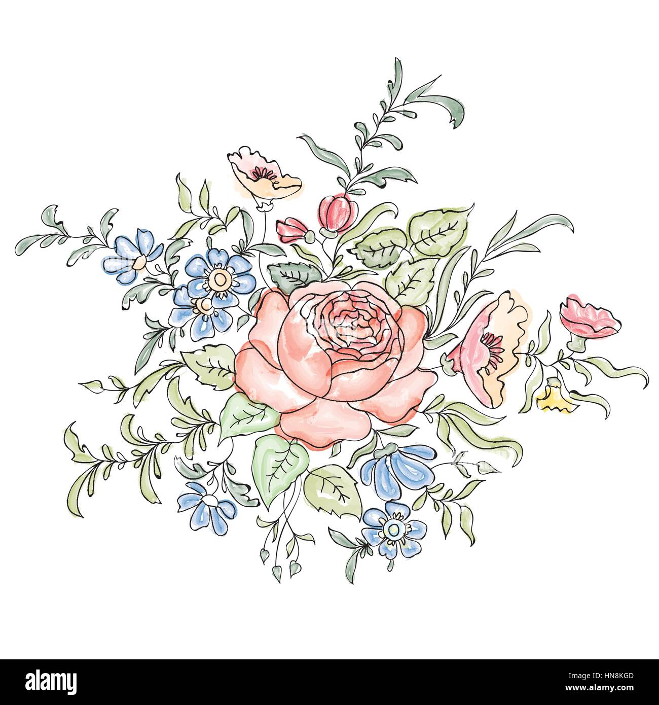 French floral frame Cut Out Stock Images & Pictures - Alamy