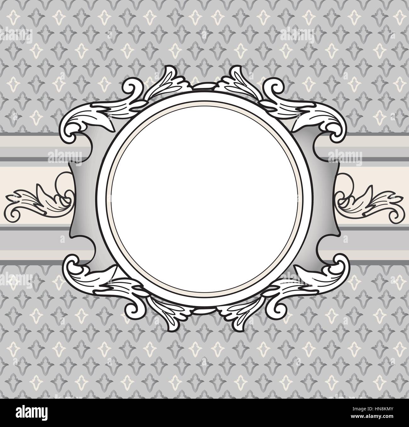 Frame over french lily background. Veniette border. Decorative card ...