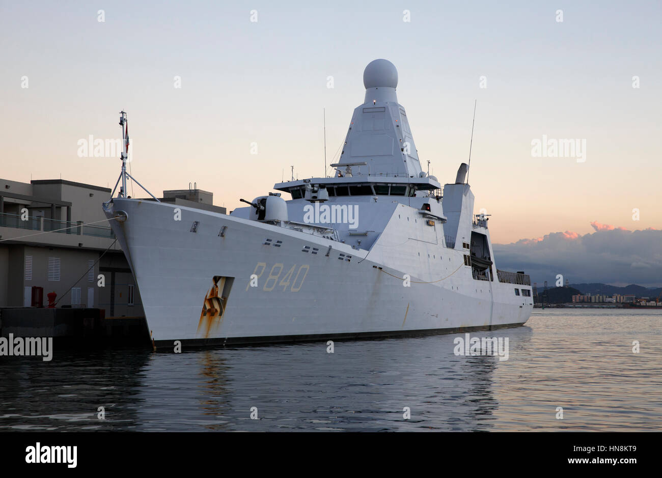 Dutch warship, HNLMS Holland docked in San Juan, Puerto Rico Stock ...