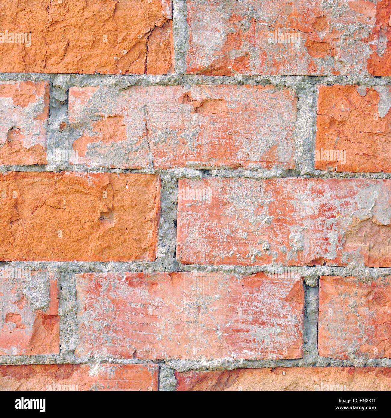 Light red brick wall texture macro closeup, old detailed rough grunge ...