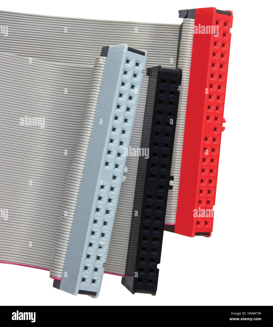 IDE connectors and ribbon cables for hard drive on PC Mac computer ...