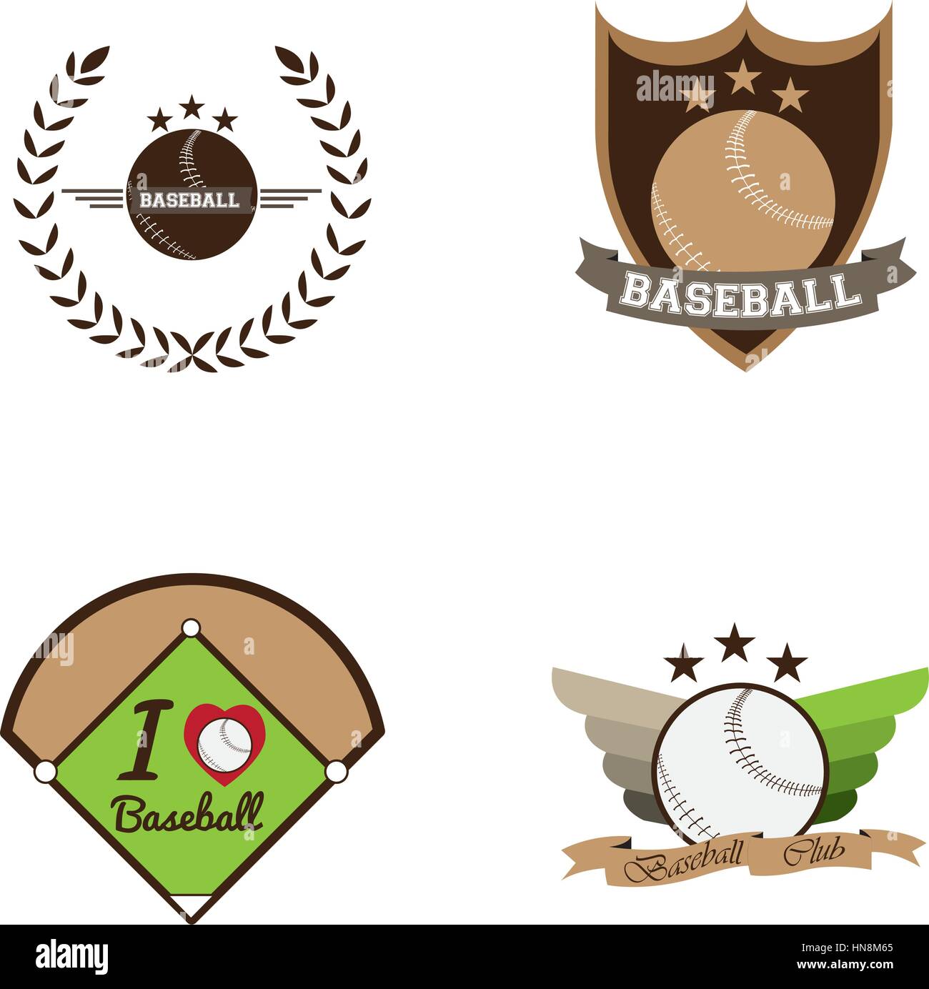 Set of baseball emblems Stock Vector Image & Art - Alamy