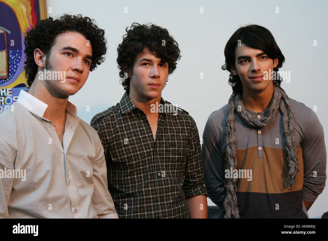 The Jonas Brothers (Kevin, Joe, and Nick) photographed in Cleveland ...