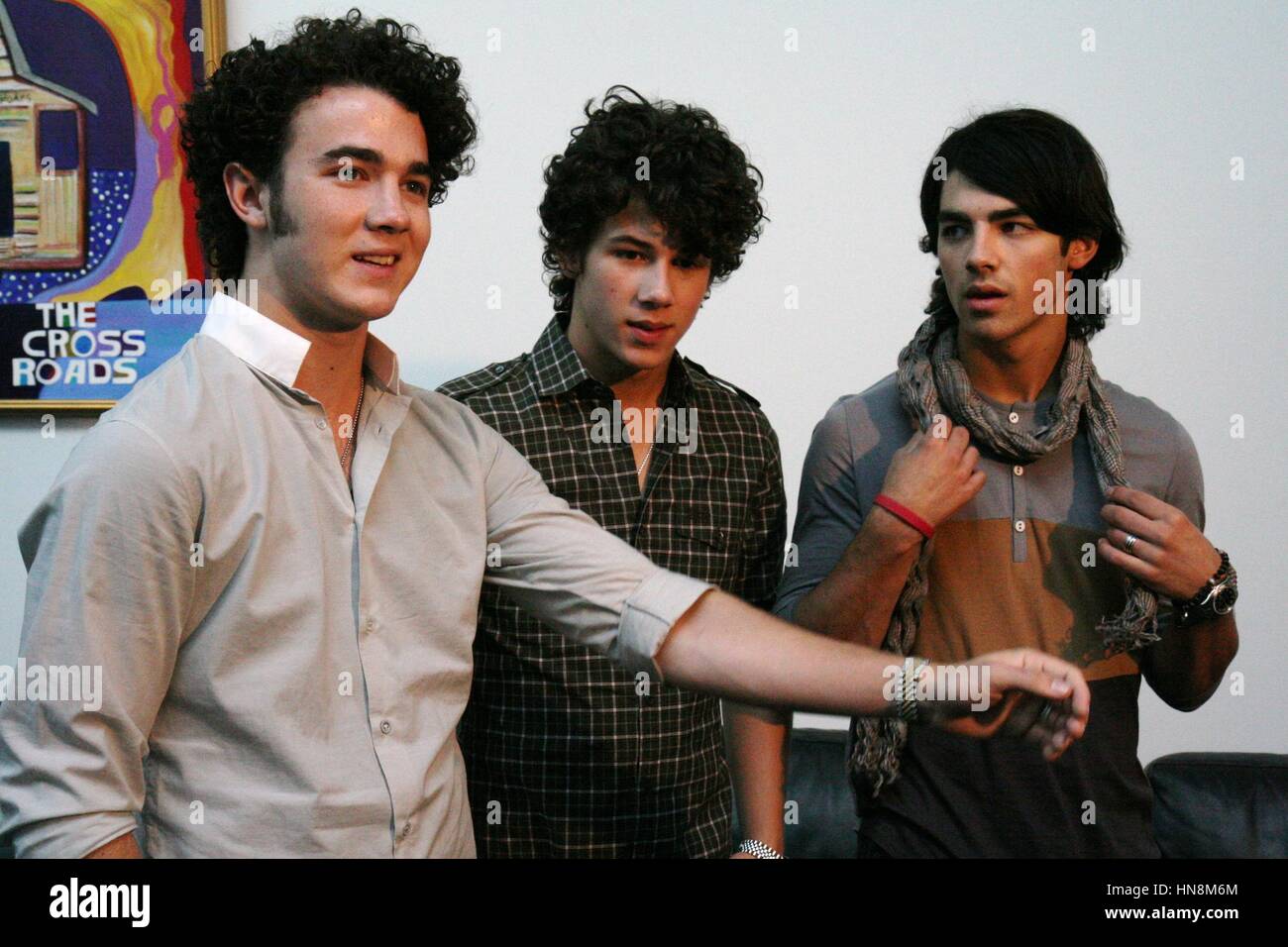 The Jonas Brothers (Kevin, Joe, and Nick) photographed in Cleveland ...