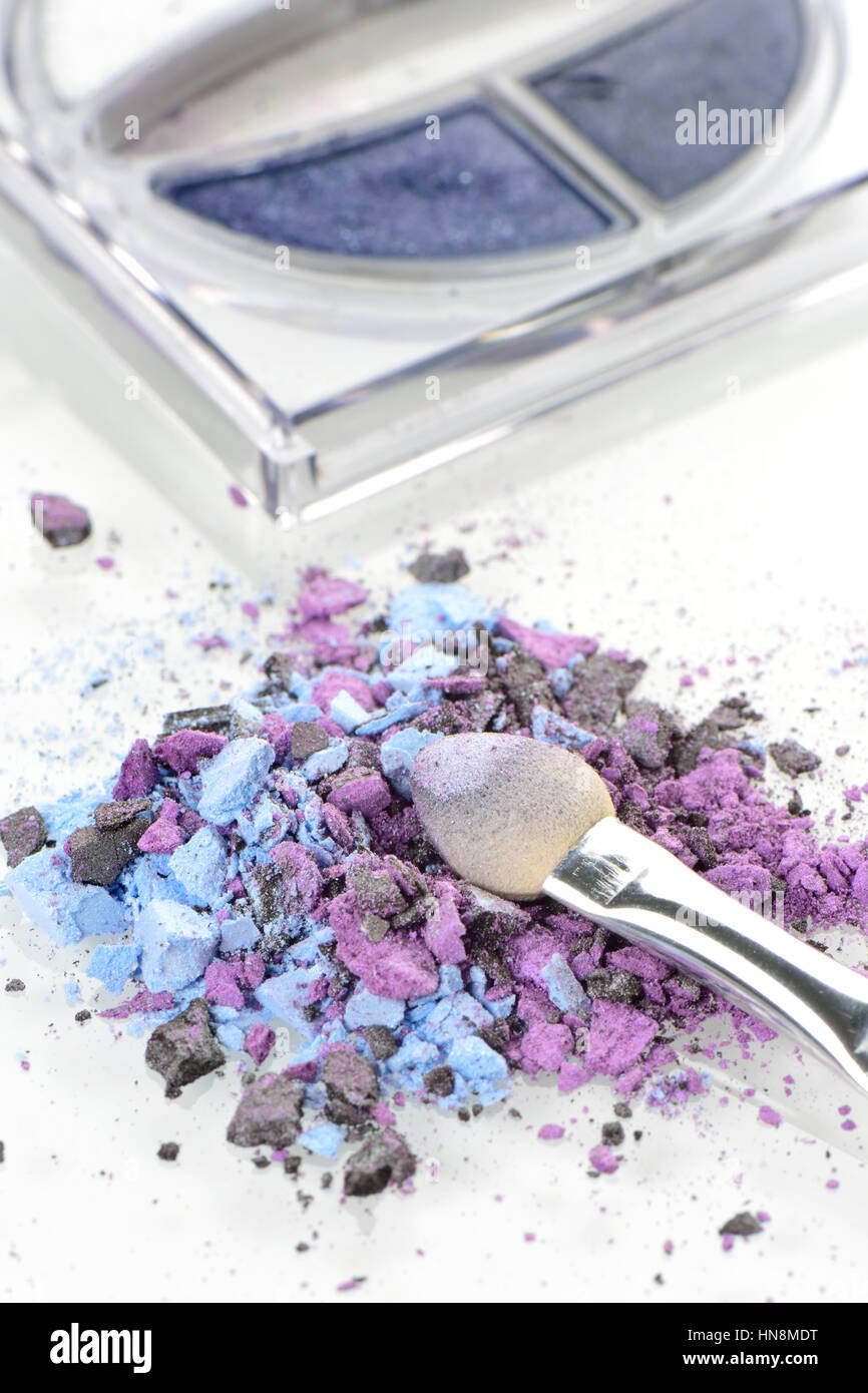 closeup colorful cosmetics on white background Stock Photo - Alamy