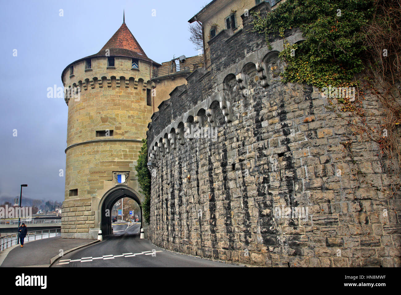 The Nölliturm, one of the towers of Museggmauer, the iconic old city ...