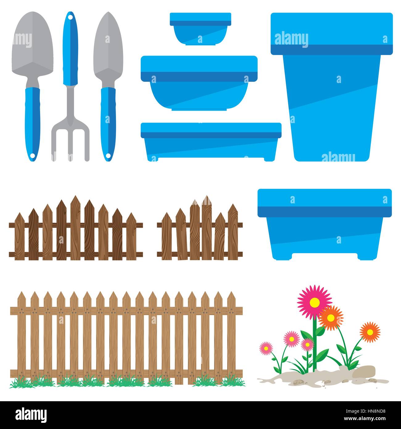 Flower garden tools on Stock Vector Images - Alamy