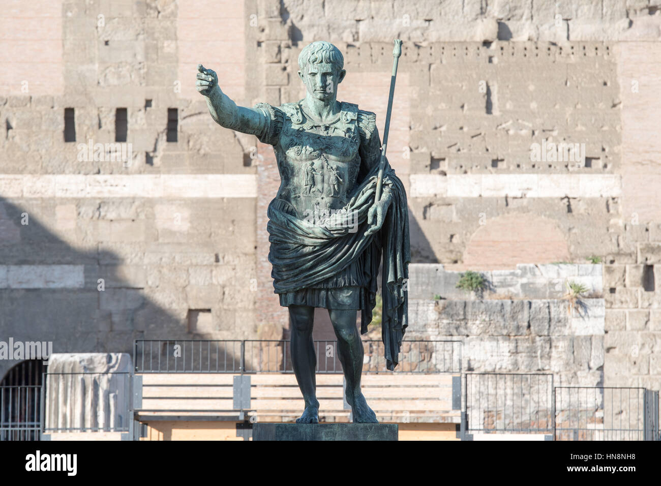 Rome, Italy- Bronze statue of Julius Caesar in the city of Rome Stock ...