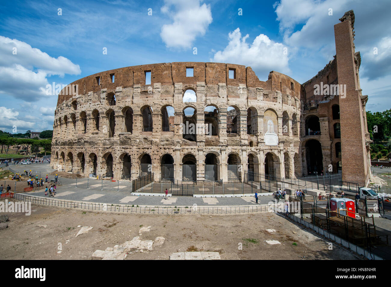 Rome, Italy- View of the famous stone amphitheater known as the Roman ...