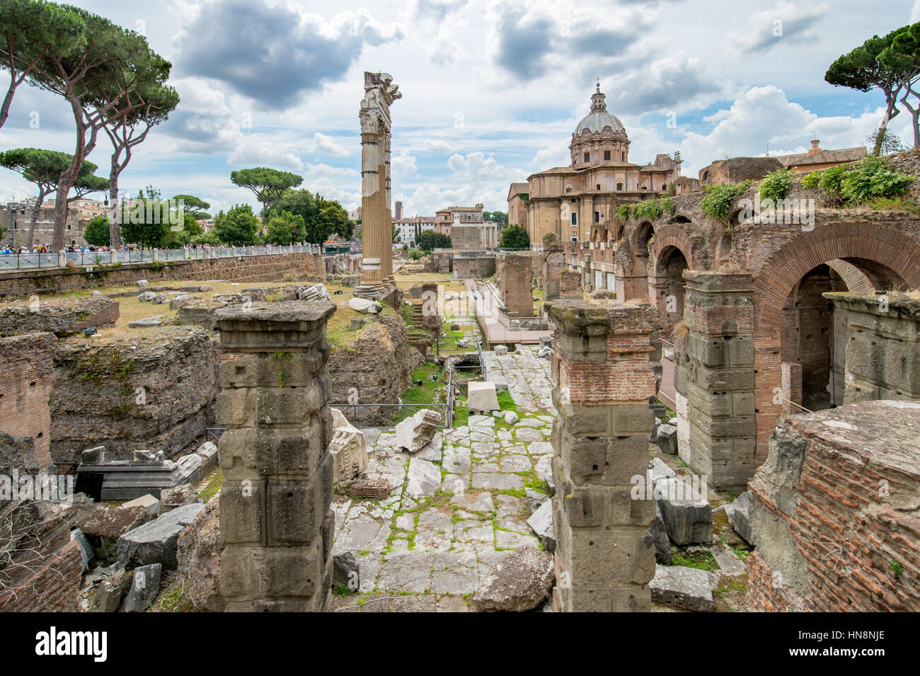 Rome, Italy- The ruins of the Roman Forum, the ancient social ...