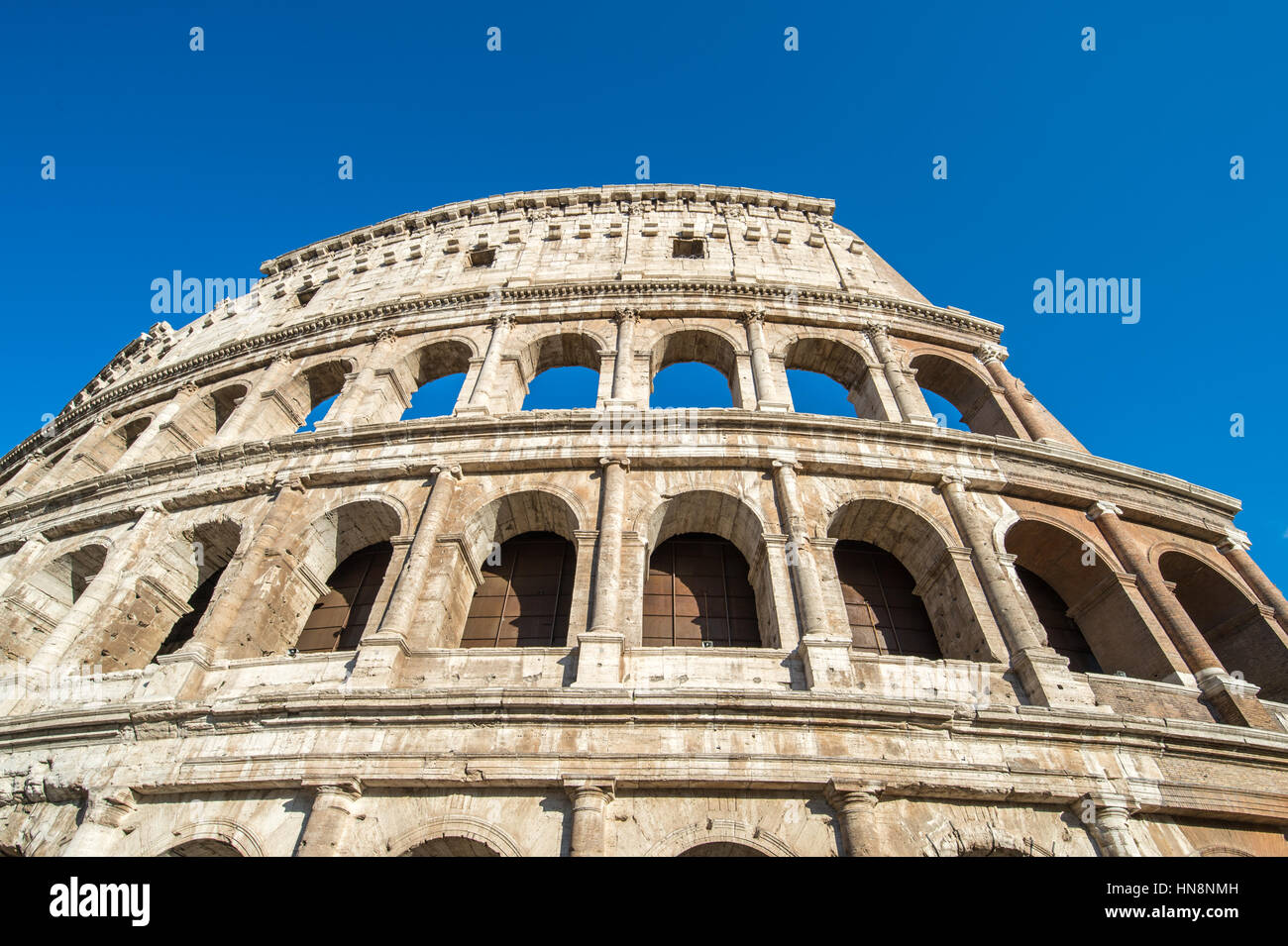 Rome, Italy- View of the famous stone amphitheater known as the Roman ...