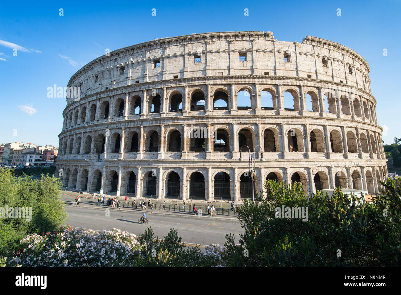 Rome, Italy- View of the famous stone amphitheater known as the Roman ...