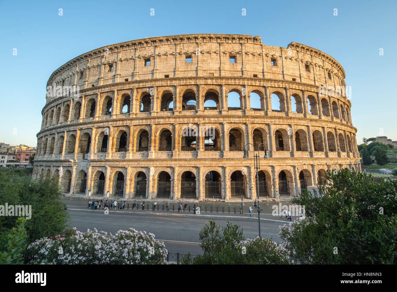 Rome, Italy- View of the famous stone amphitheater known as the Roman ...
