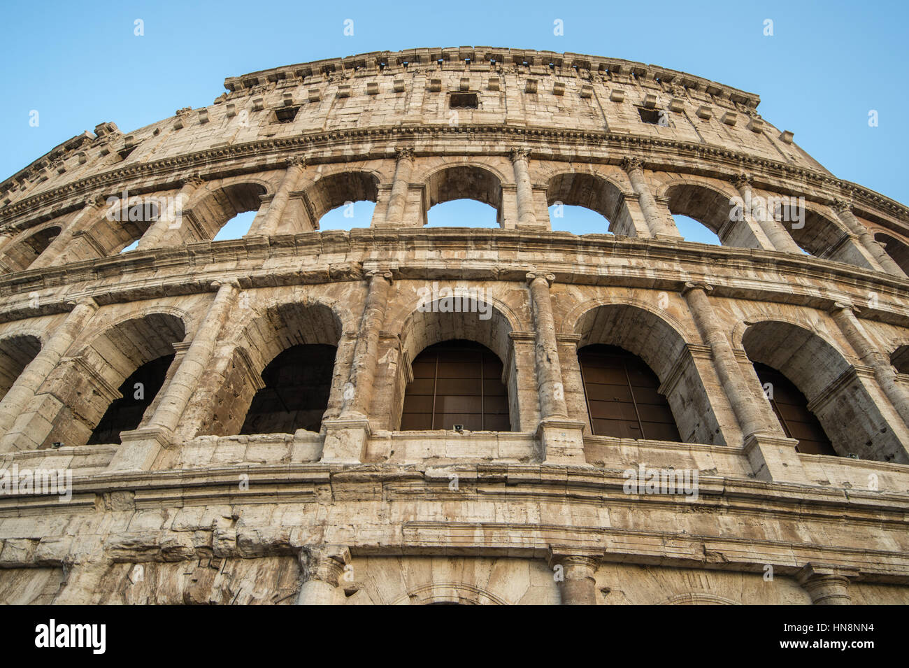 Rome, Italy- View of the famous stone amphitheater known as the Roman ...