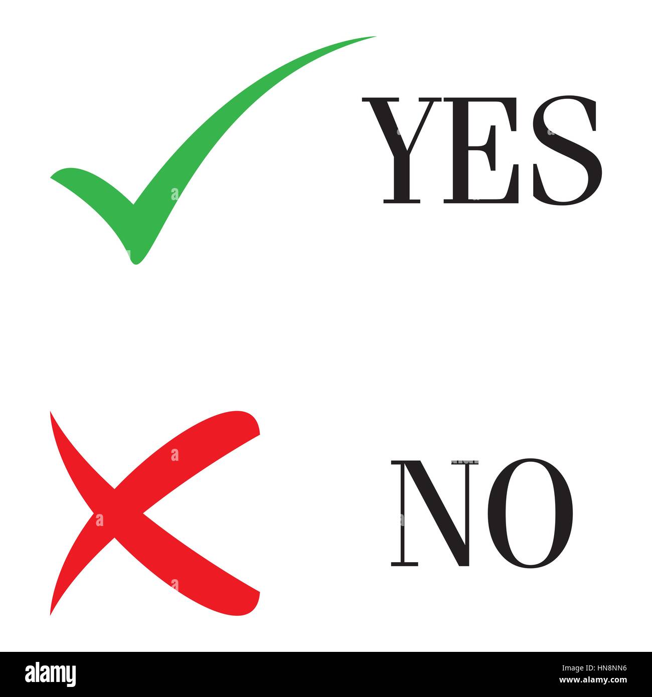 Green with red yes or no isolated on white background Stock Vector ...