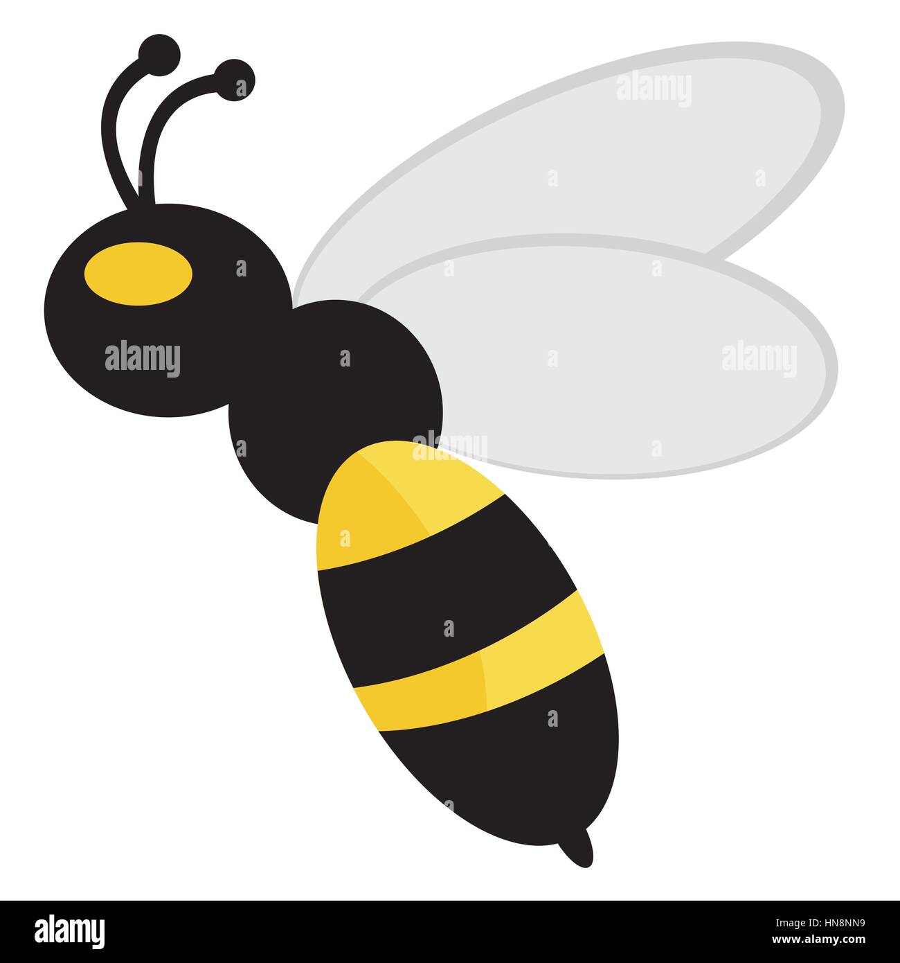 Bee side view isolated on white background Stock Vector Image & Art - Alamy