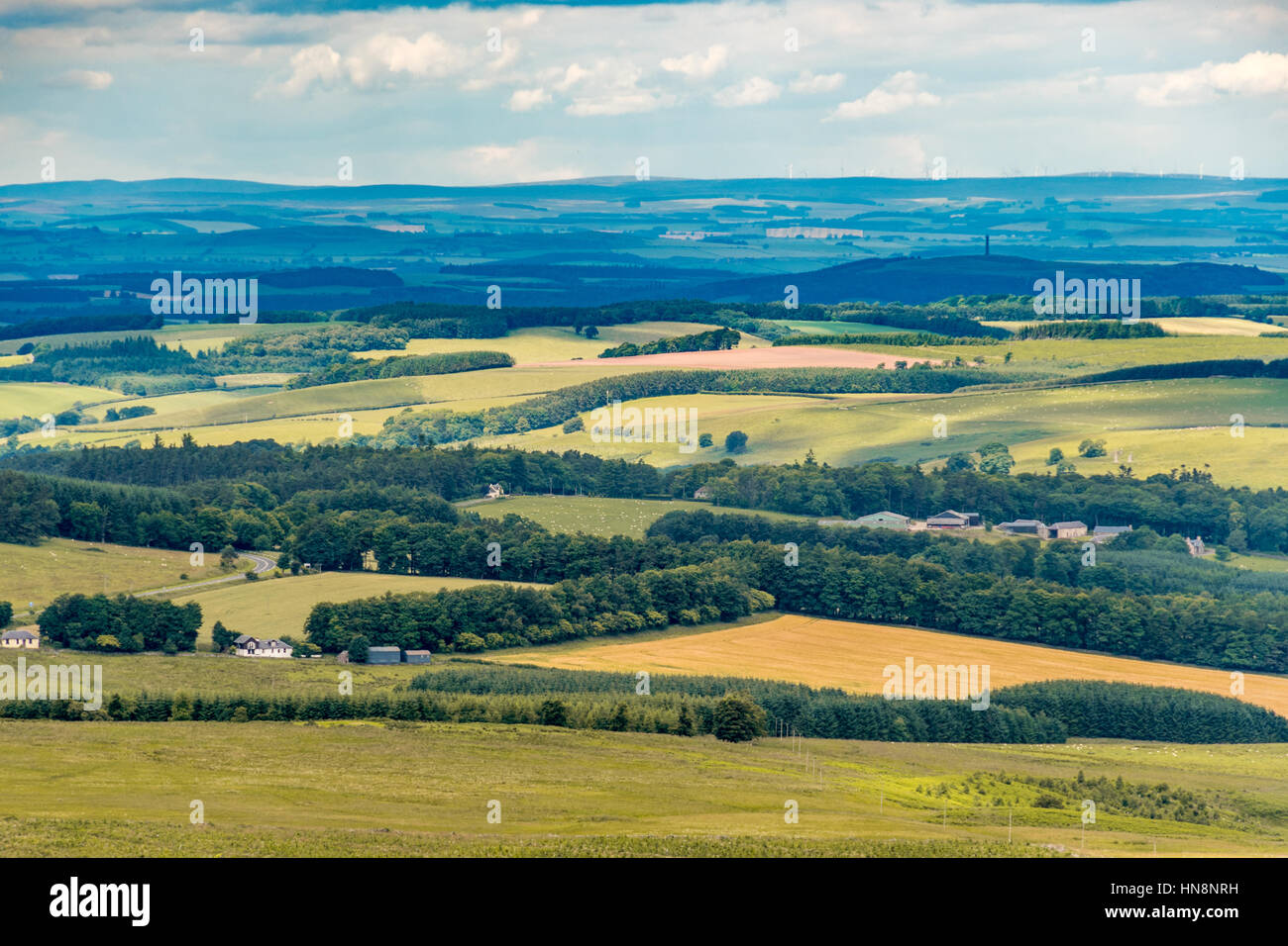 UK, Scotland, Scottish Borders - The rolling hills of the Scottish ...