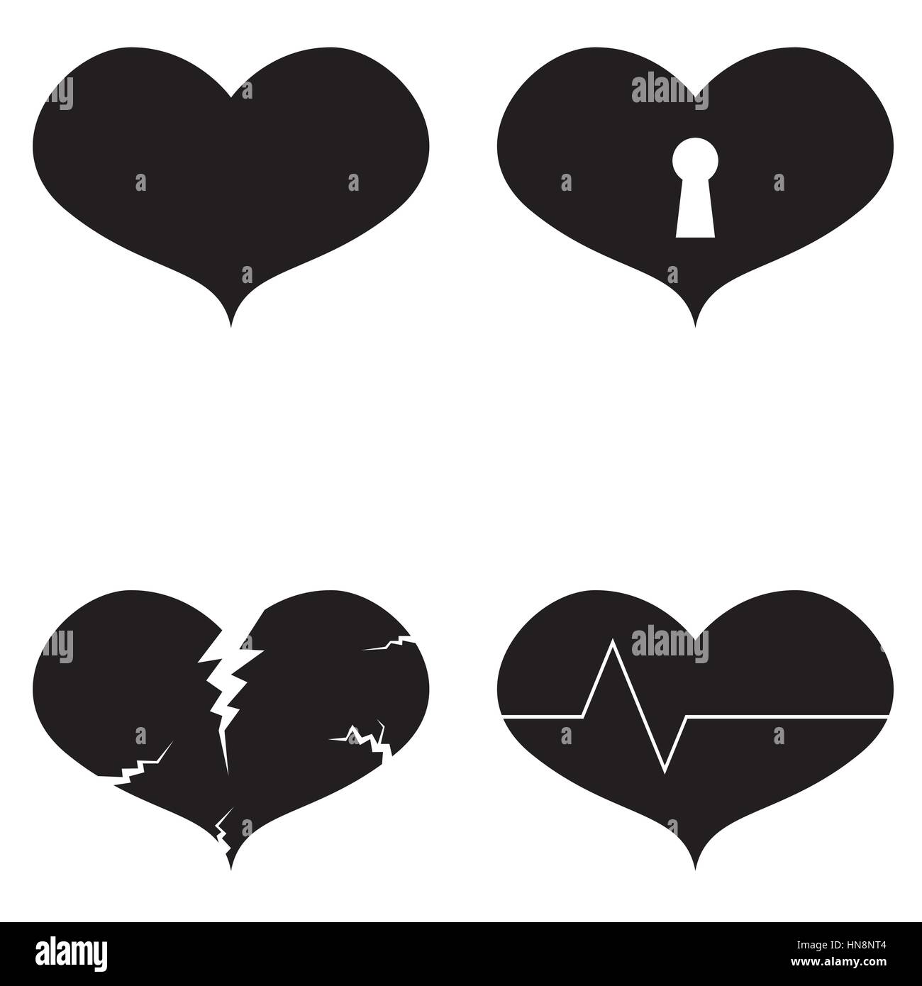 Black heart icon isolated on white background Stock Vector Image & Art ...