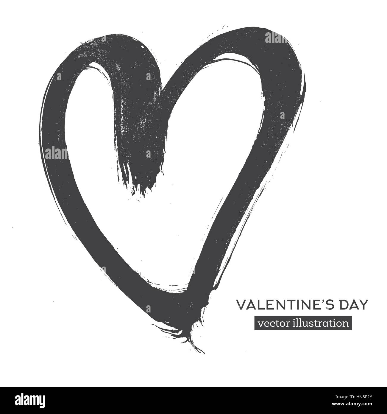 Hand Drawn Calligraphy Heart Isolated on White Background. Vector ...