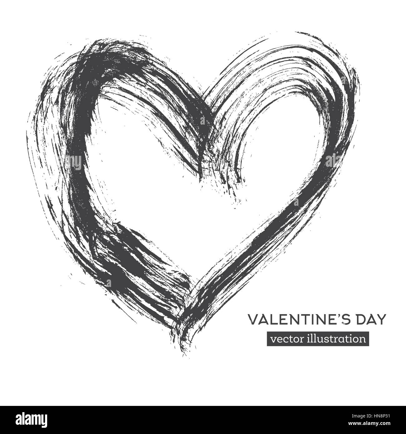 Hand Drawn Calligraphy Heart Isolated on White Background. Vector ...