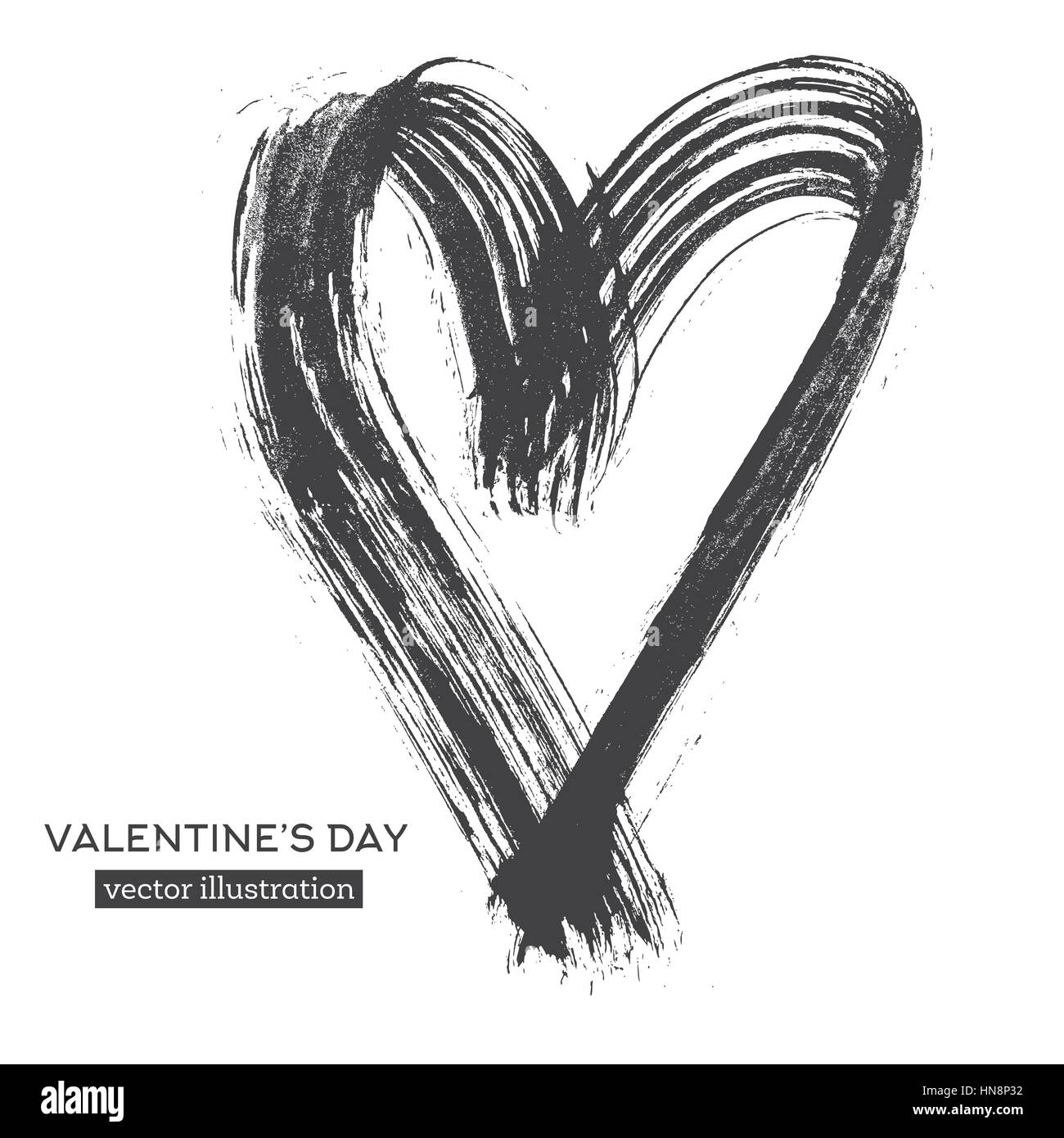 Hand Drawn Calligraphy Heart Isolated on White Background. Vector ...