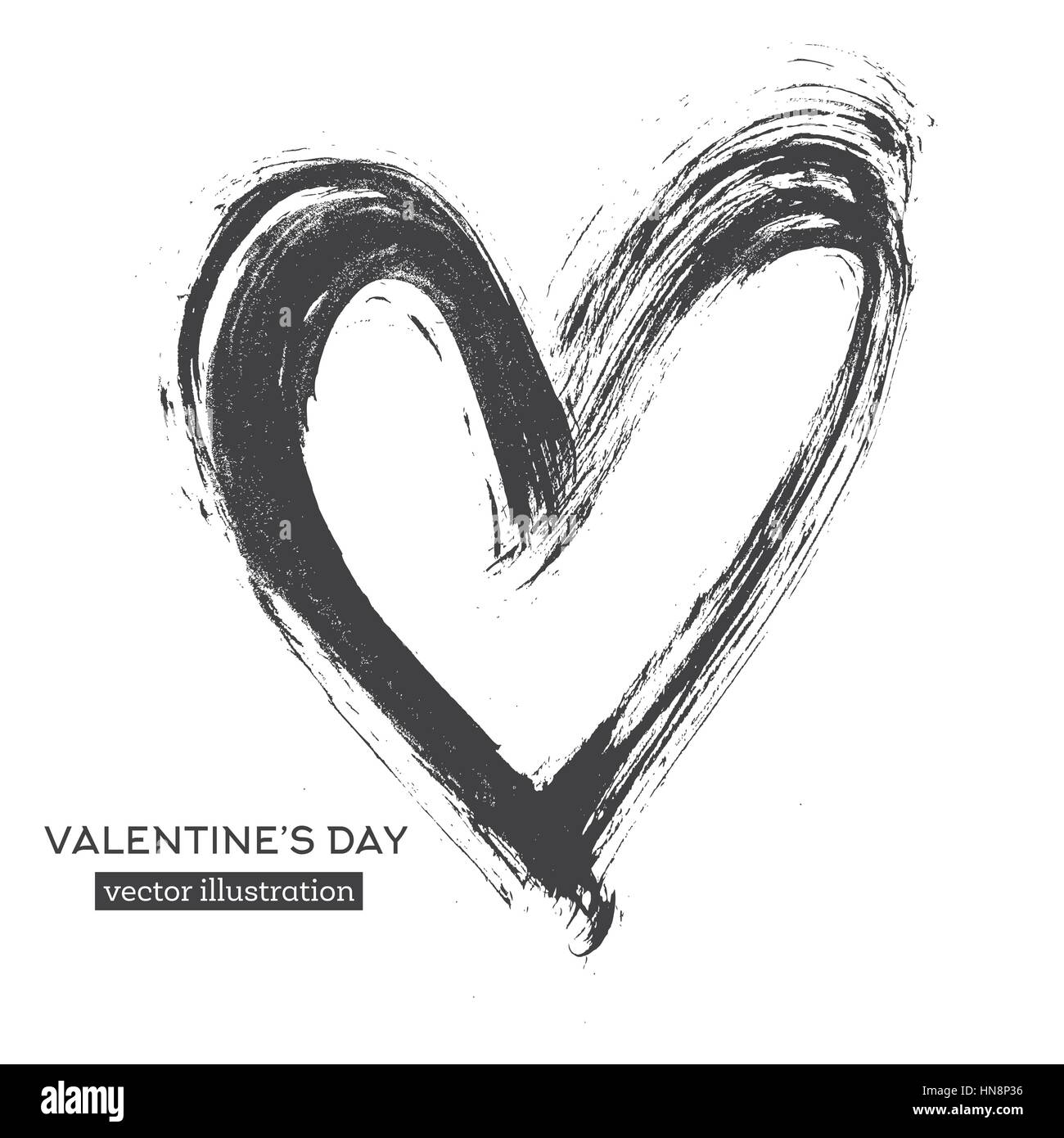 Hand Drawn Calligraphy Heart Isolated on White Background. Vector ...