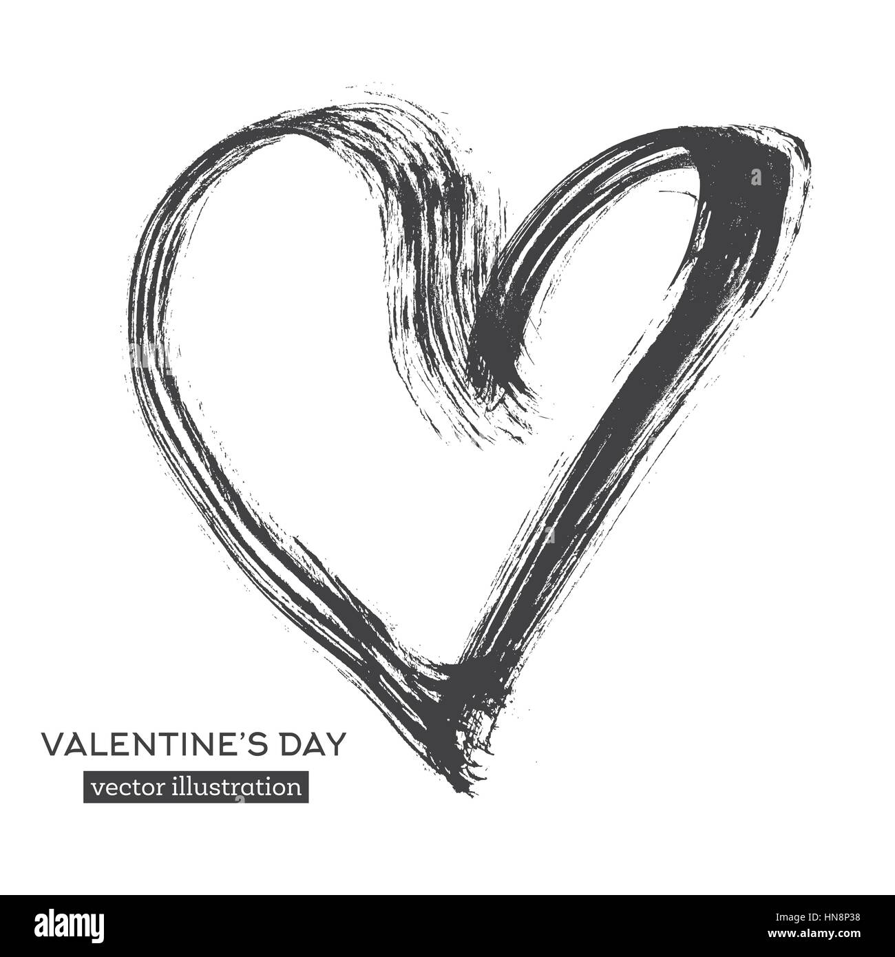 Hand Drawn Calligraphy Heart Isolated on White Background. Vector ...