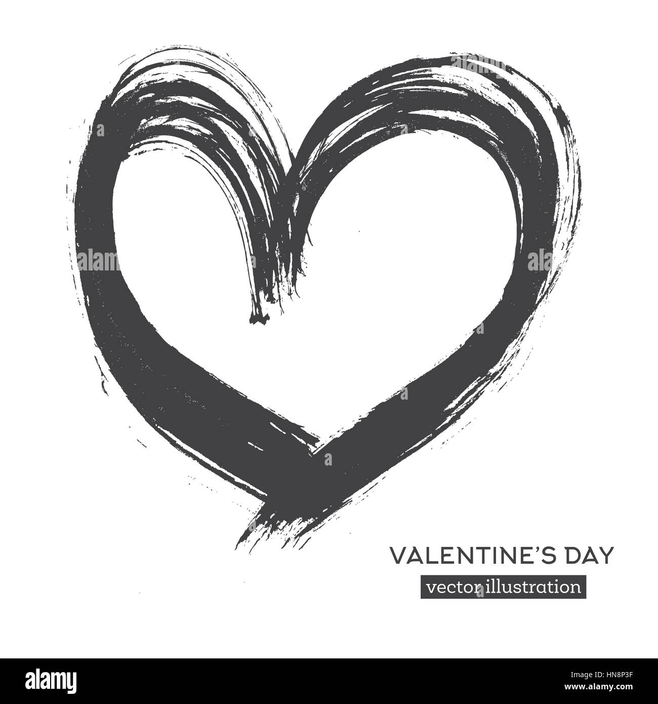 Hand Drawn Calligraphy Heart Isolated on White Background. Vector ...