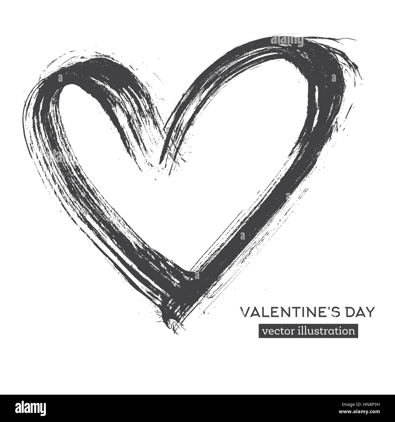 Hand Drawn Calligraphy Heart Isolated on White Background. Vector ...