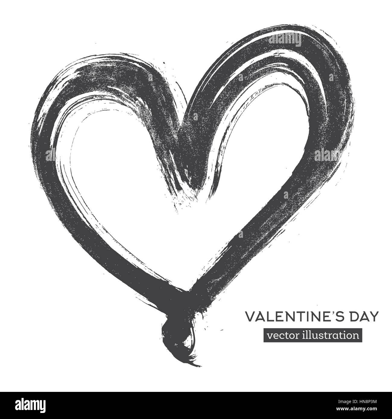 Hand Drawn Calligraphy Heart Isolated on White Background. Vector ...