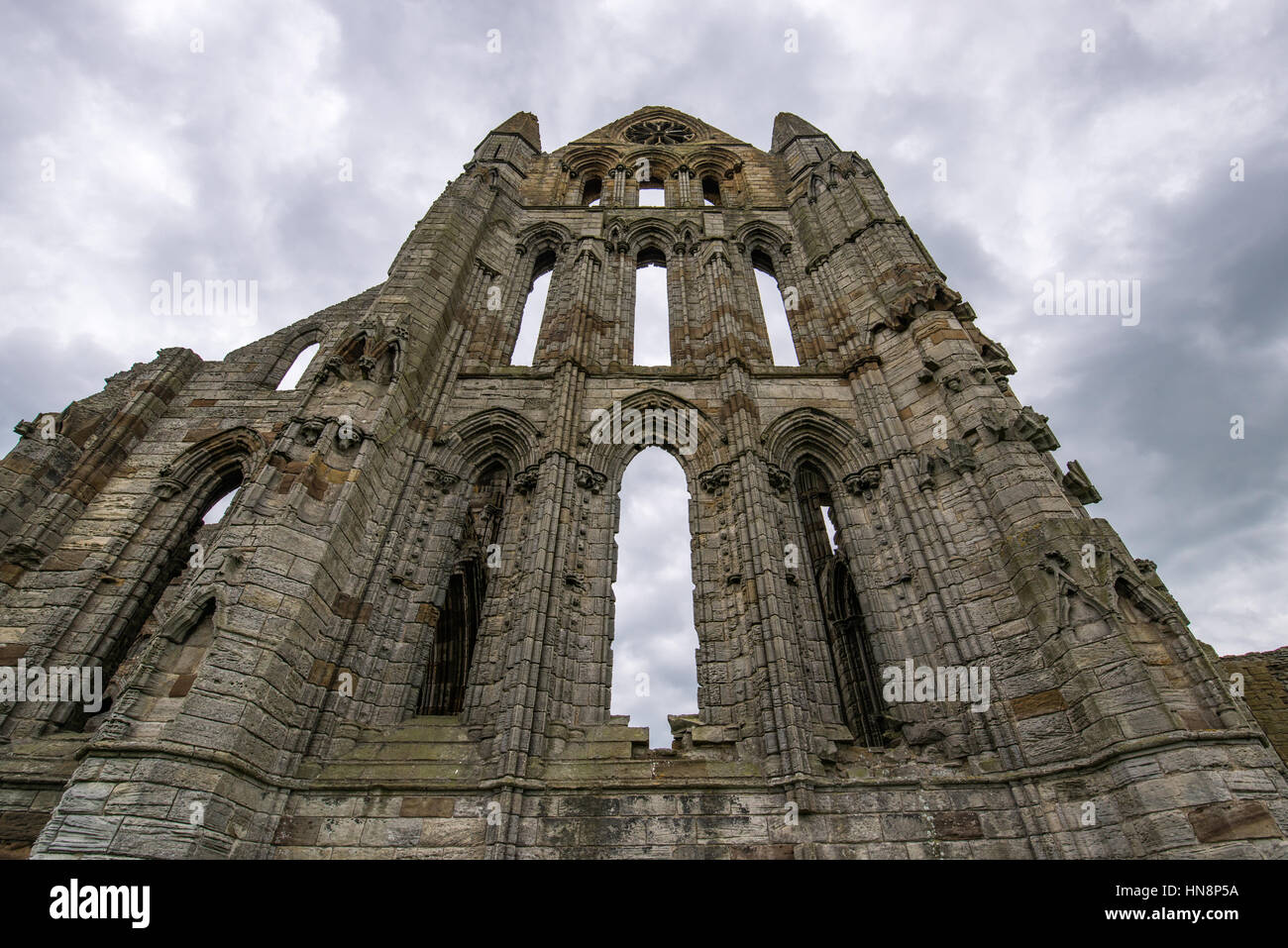UK, England, Yorkshire - the stone remains of Whitby Abbey located in ...