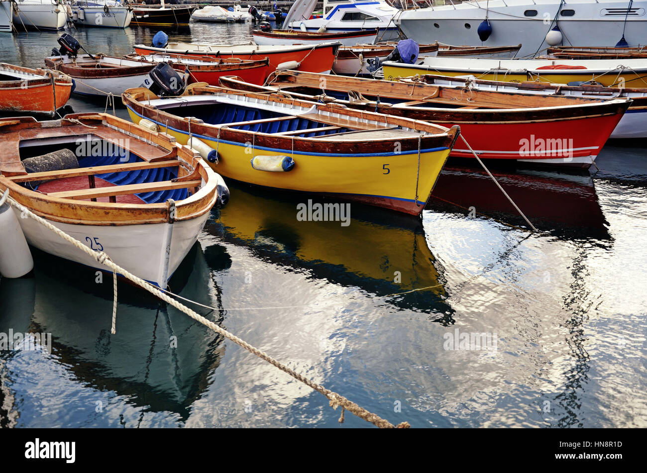 Colorful fishing boats Stock Photo - Alamy
