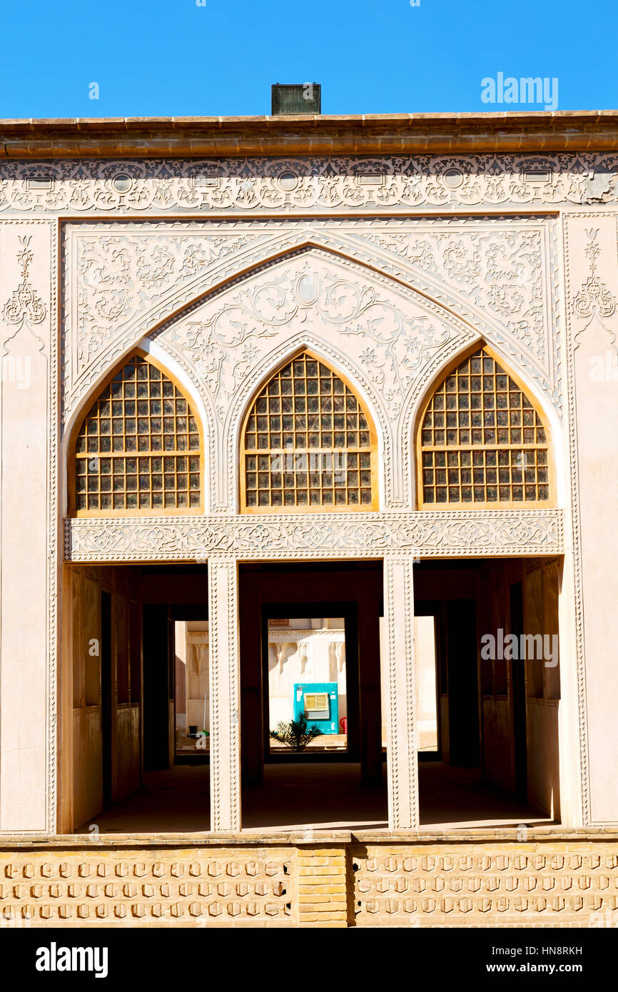 blur in iran kashan the old persian architecture window and glass in ...