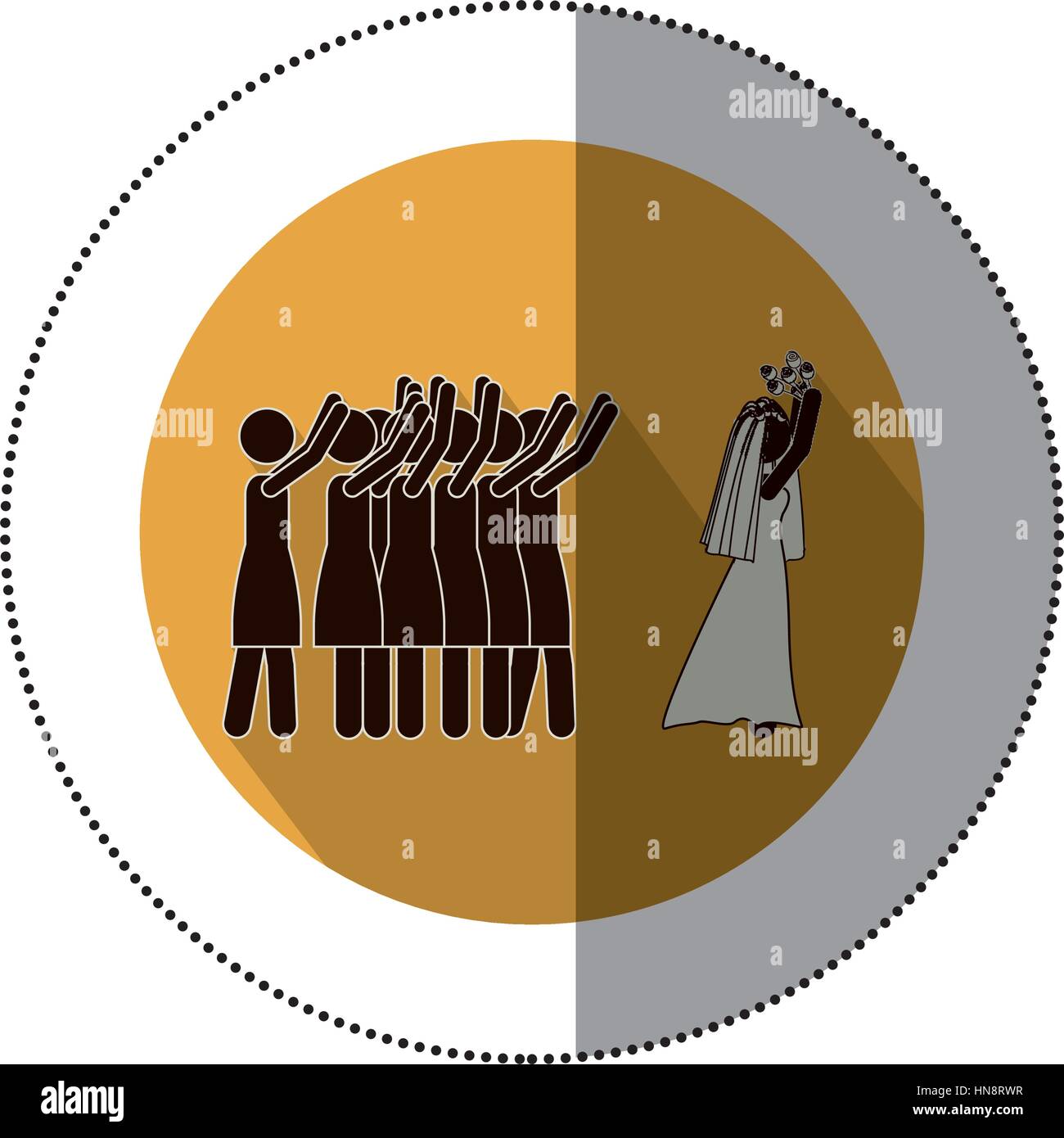 symbol bride pulling the bouquet icon, vector illustration Stock Vector ...