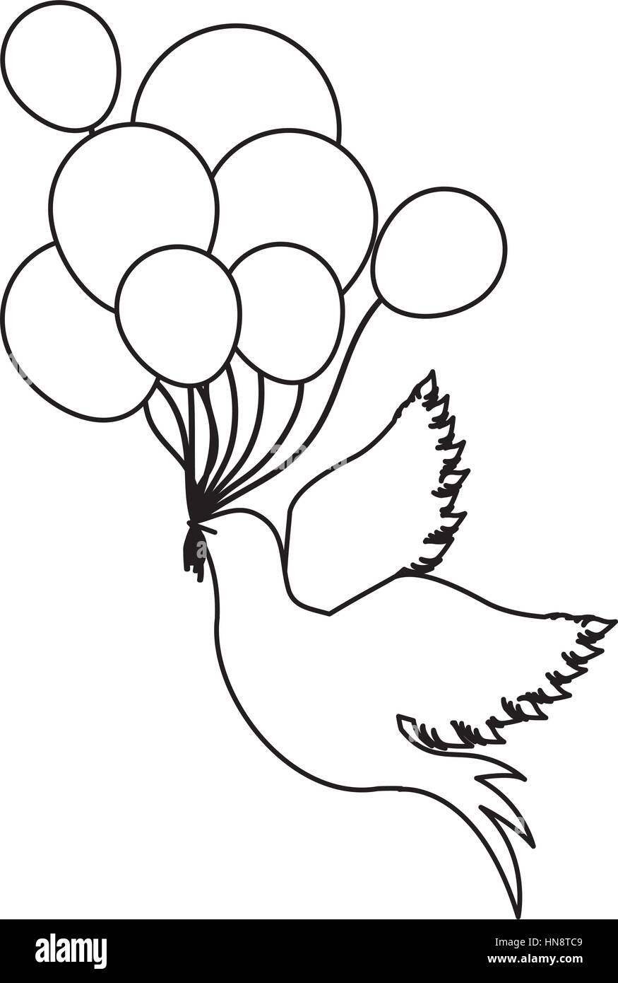 birds with balloons icon image design, vector illustration Stock Vector ...